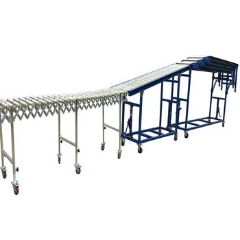 Telescopic Roller Conveyor Flexible Boom Conveyor With Ramp For Truck ...
