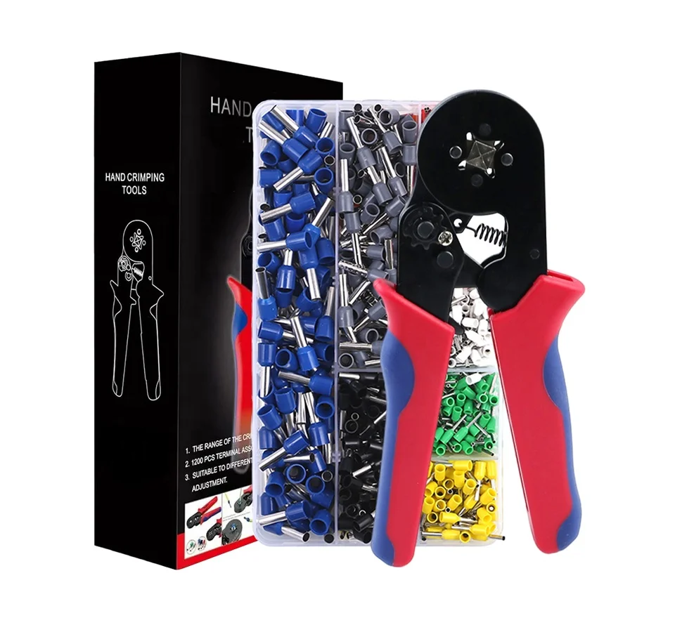 800pcs 22-10awg Hsc8 6-4 Insulated End Connector Crimper Plier Set Cord ...