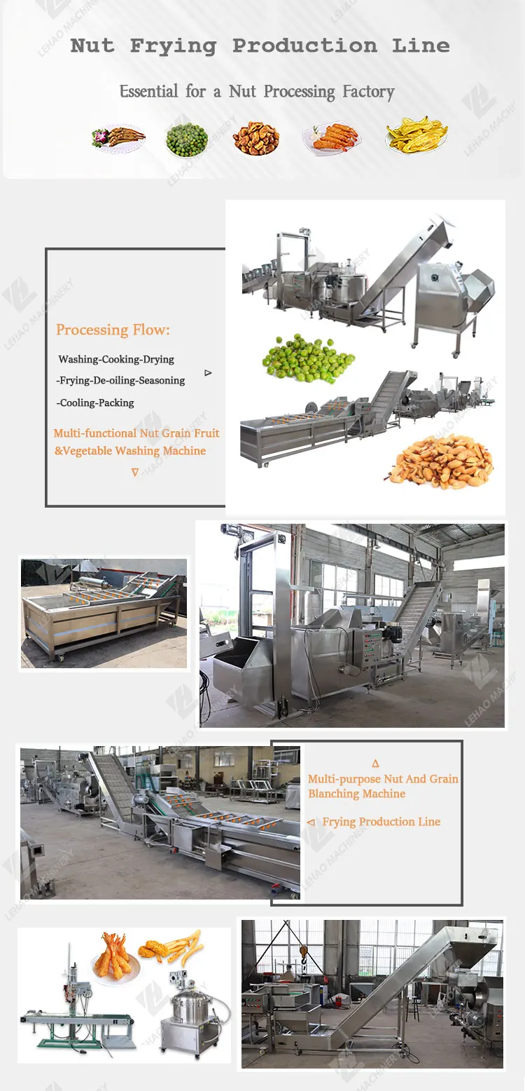 Automatic Pistachio Banana Corn French Potatoes Nut Snack Flavor Oil Frying Machine Production ...