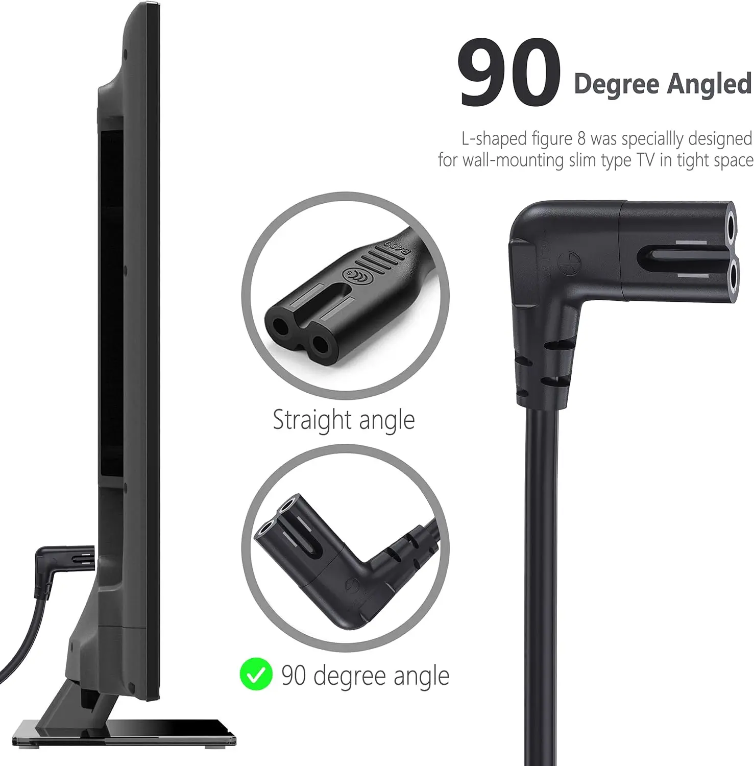 Professional Made Customized 90 Degree to Angled Eu Plug Ac European ...