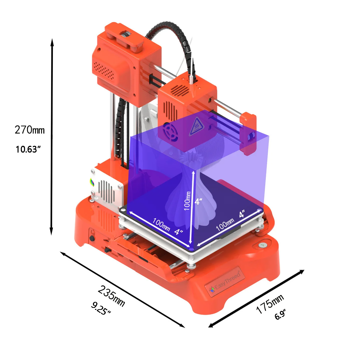 Mini Desktop 3D Printing Machine - 100x100x100mm Print Size