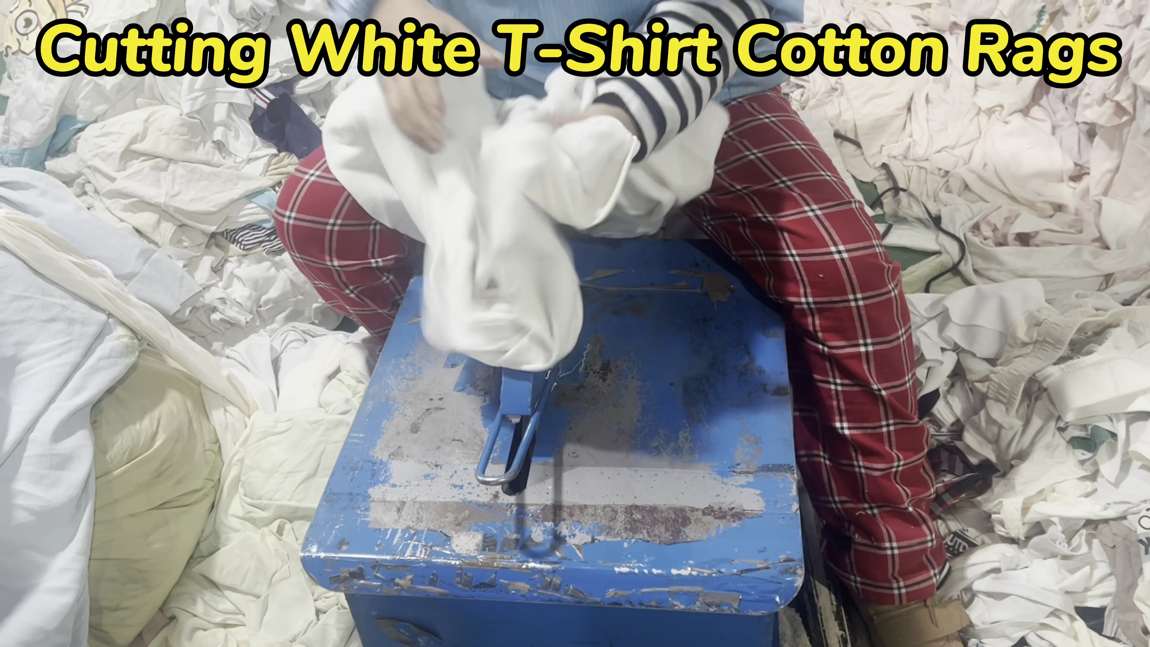 Cotton Wiping Rags 10kg Bales Textile Waste White Rags T-shirt 100% Cotton Rags For Industrial ...