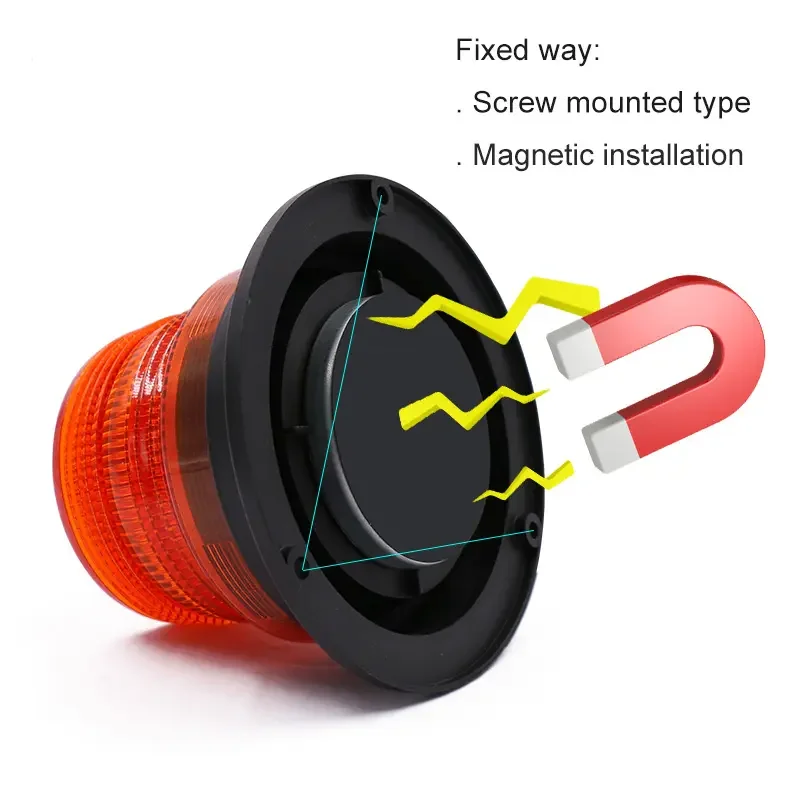 12 Led Solar Powered Flashing Beacon Lights For Traffic Safety – Oem