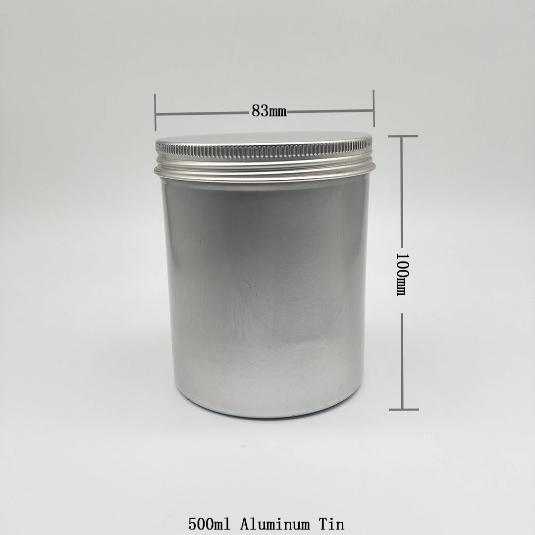 500ml Aluminum Can with Screw Lid - Tall 500g Container for Food ...