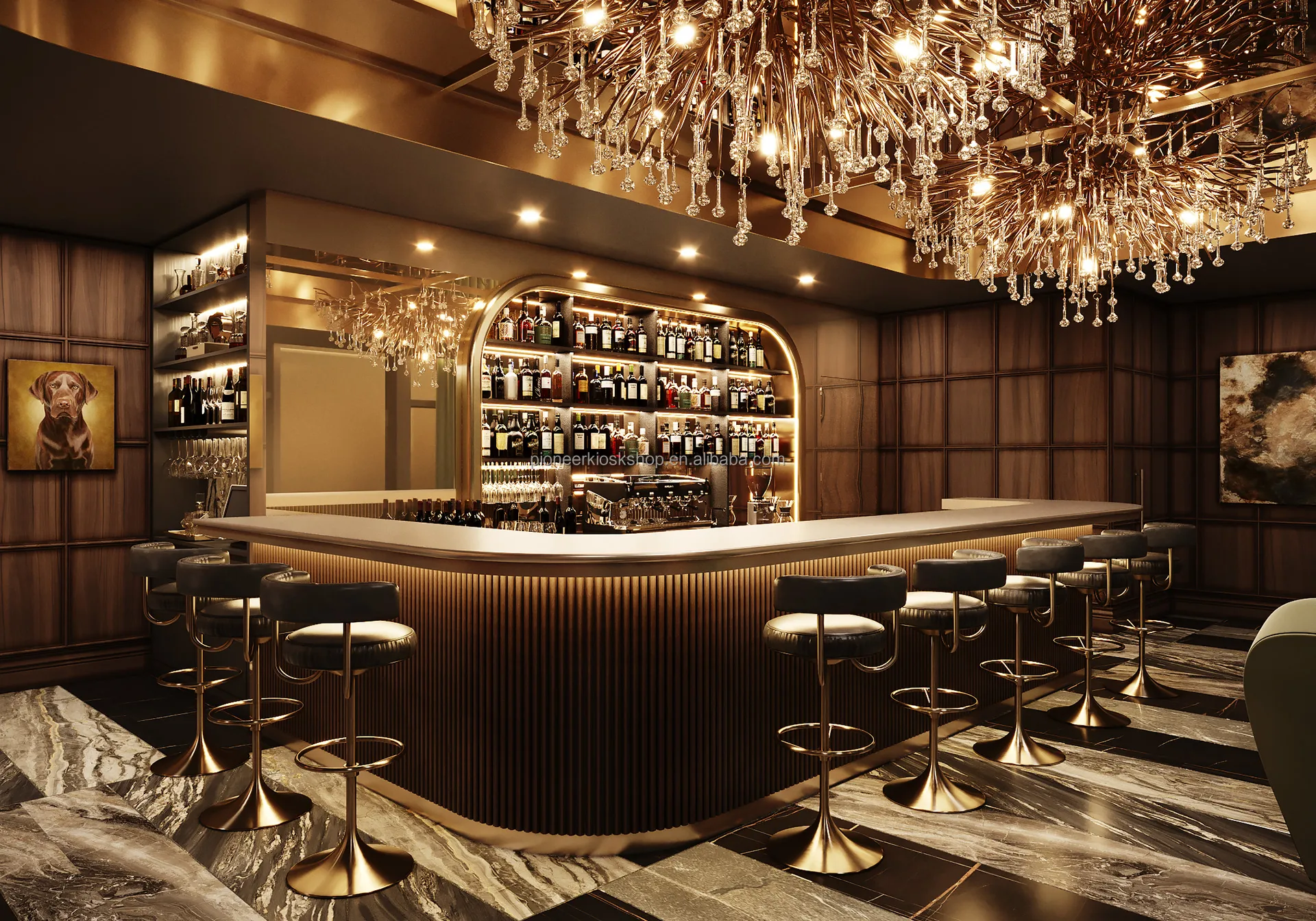 Luxury Smoking Club Bar Interior Design - Hookah Lounge