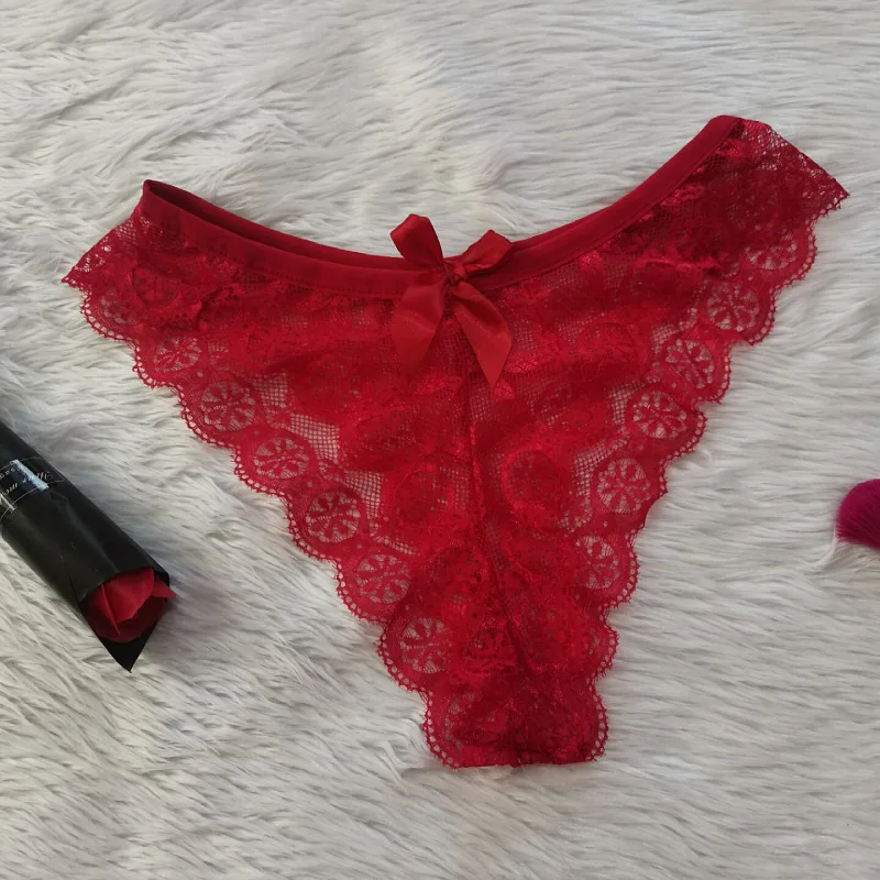 Finetoo Plus Lingerie - Sexy Lace Thong Panties for Women