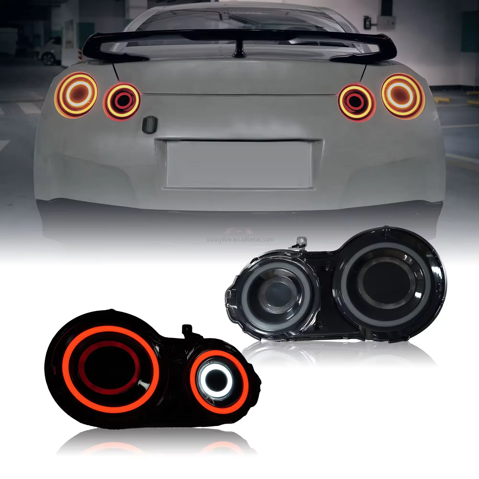 For Nissan Gt-r R35 Gtr R35 Led Tail Lamp Black Housing Tz - Buy Gt-r ...