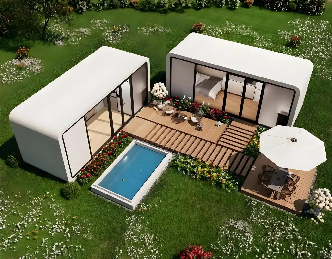 Luxury Modular Prefabricated Steel Structure Cottage House Waterproof ...