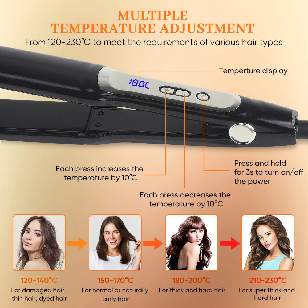 Ionic Electric Ceramic Hair Straightener - 1 Year Warranty