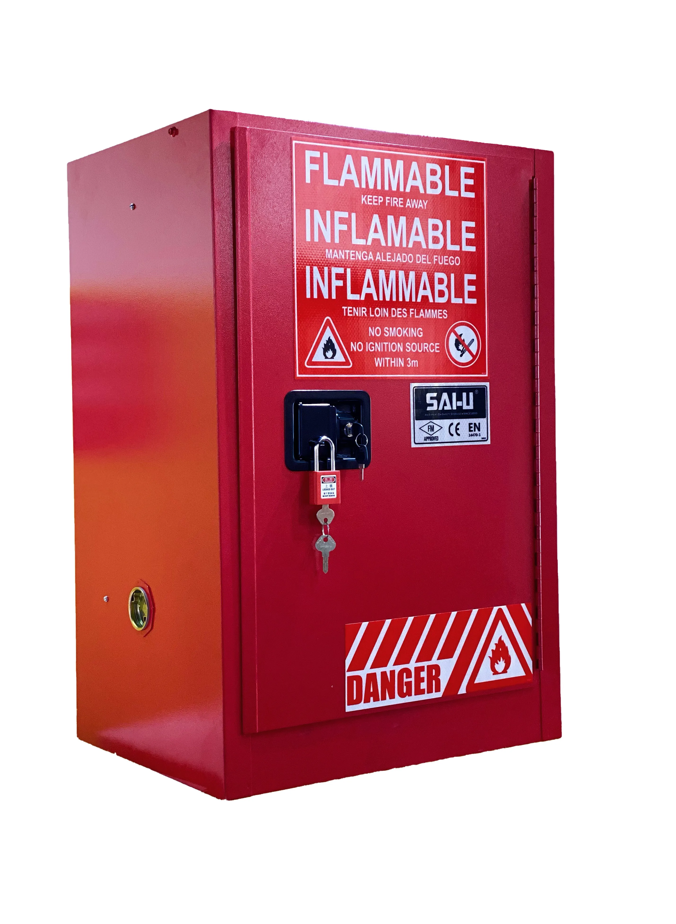 Laboratory Hospital Furniture Red Fire Safety Cabinet Manual Door ...