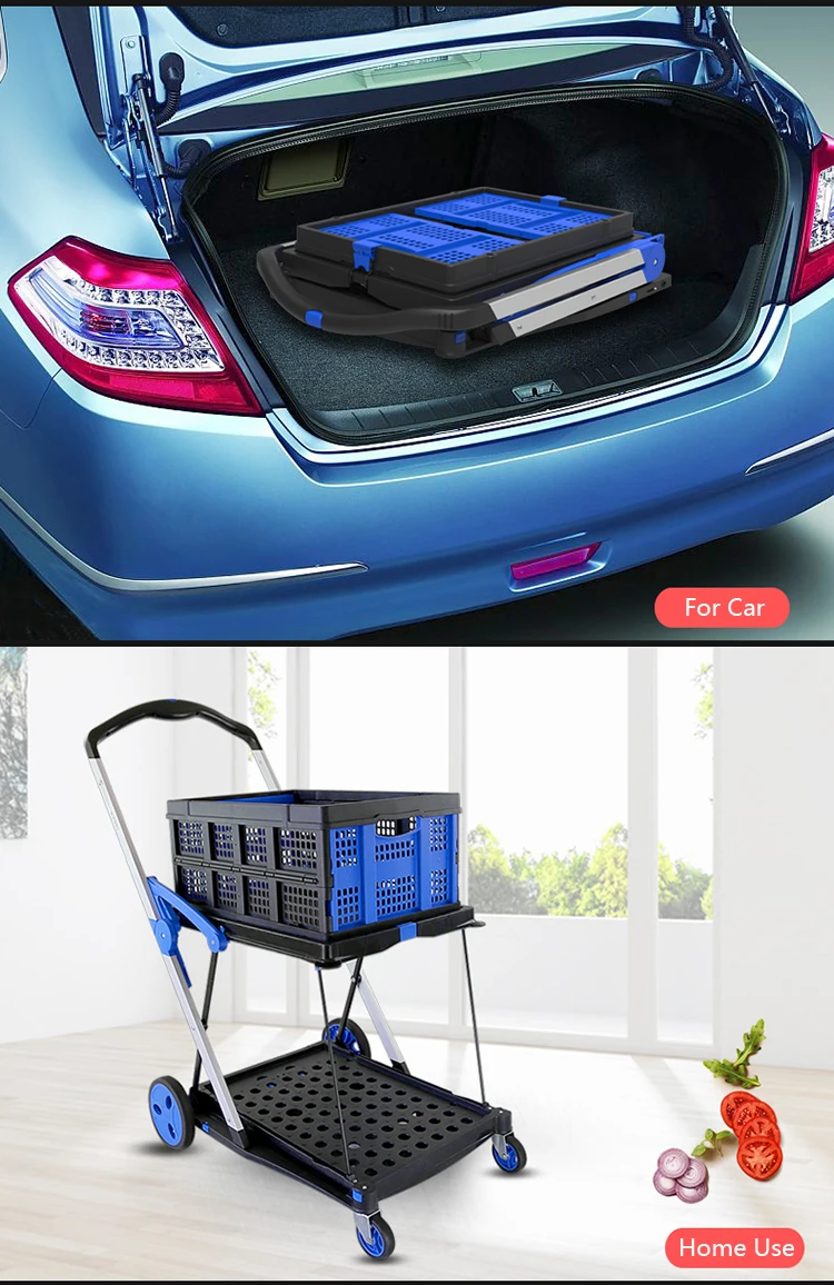 Dolly Collapsible Luggage Rolling Utility Tool Push Cart Easy Foldable ...