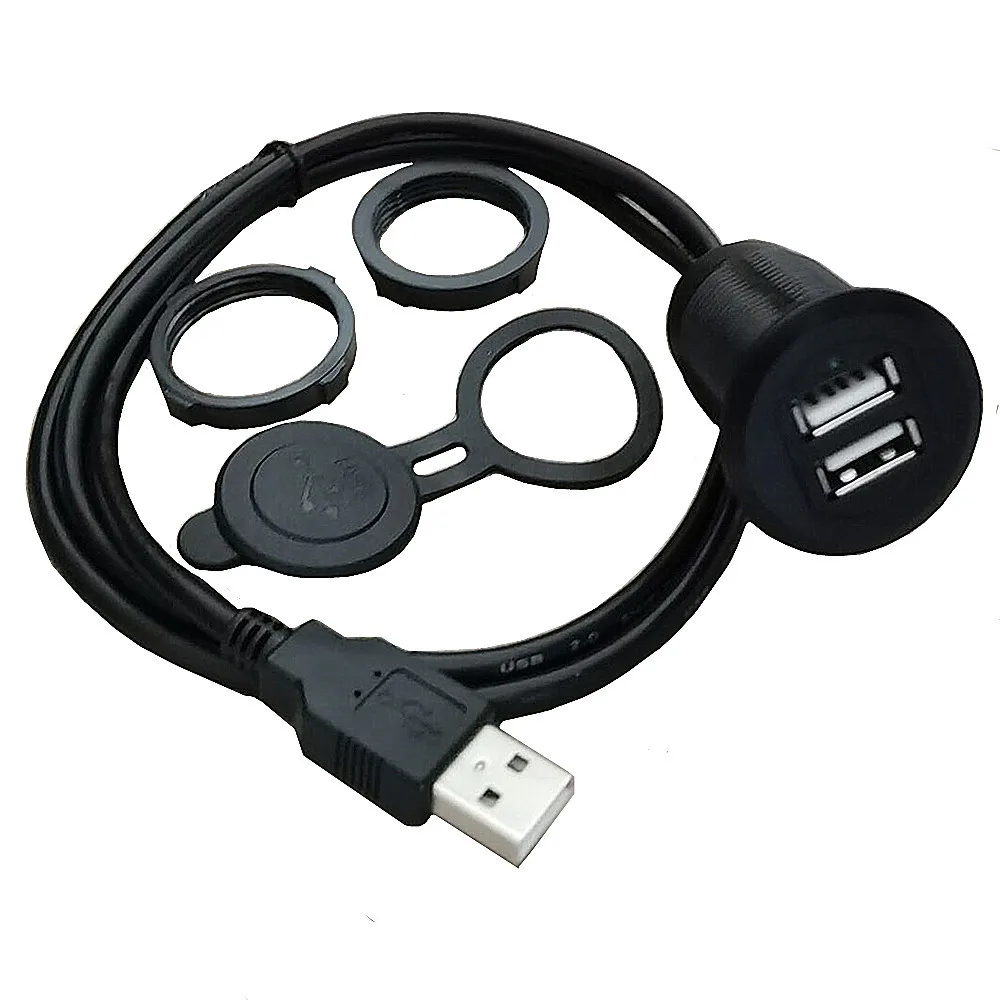 Dual Ports Usb 2.0 Panel Flush Mount With Led Light Extension Cable For ...