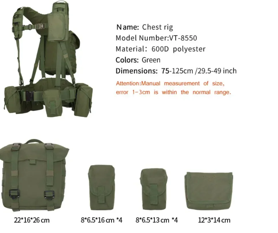 Detachable Suspender Straps Belt Tactical Gear with Magazine Pouch