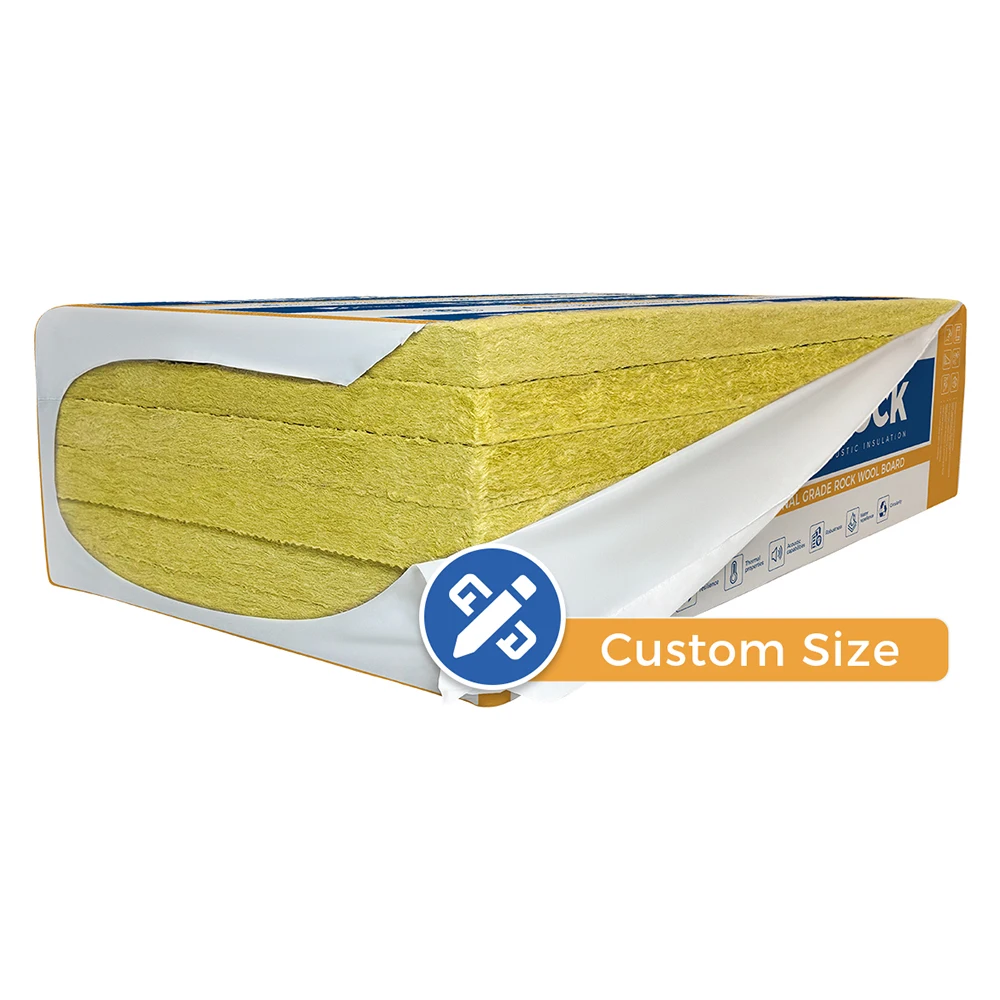 Iso Certificate 200kg/m3 100mm Rock Wool Board for Soundproof Insulation