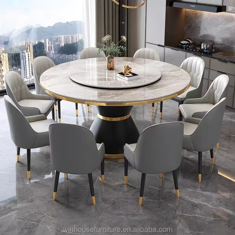 Luxury Modern Design Home Furniture Sintered Stone Top Dining Table ...