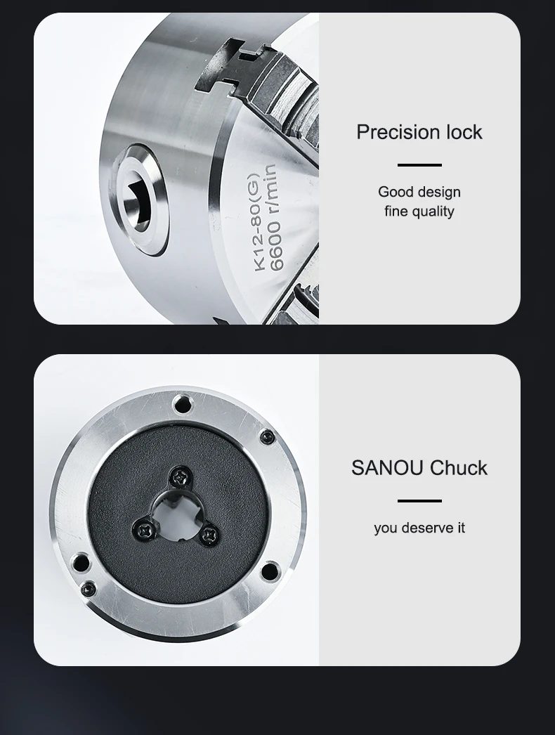 4 Jaw Self-centering Chuck 80mm Sanou Brand Mini Lathe Chuck K12-80 ...