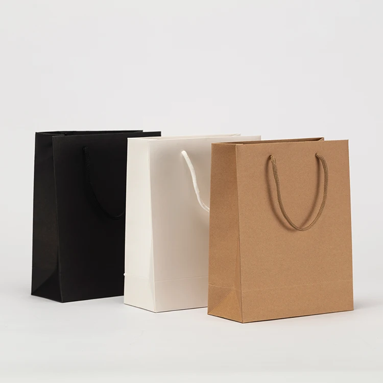 Wholesale Customized Black Kraft Paper Bags With Your Own Logo - Buy ...