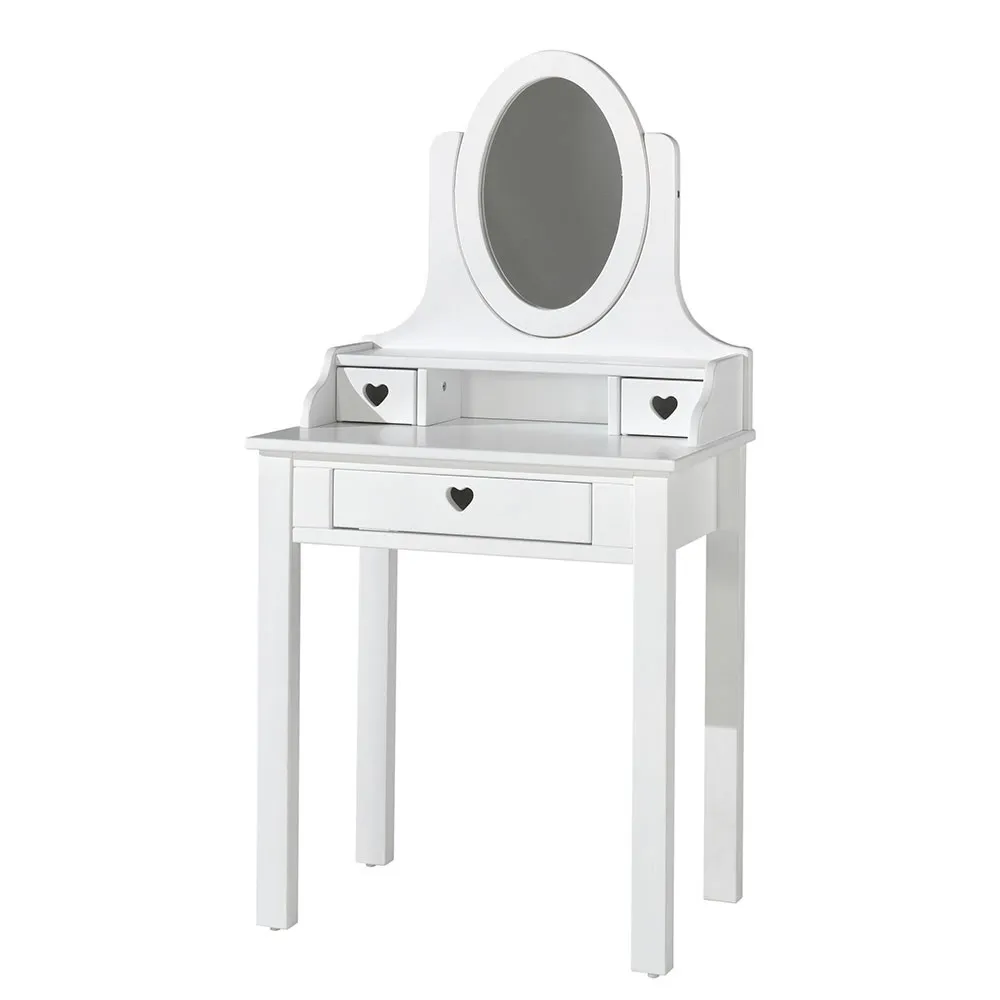White Color Wooden Kids Dressing Table Designs With Mirror Suit ...