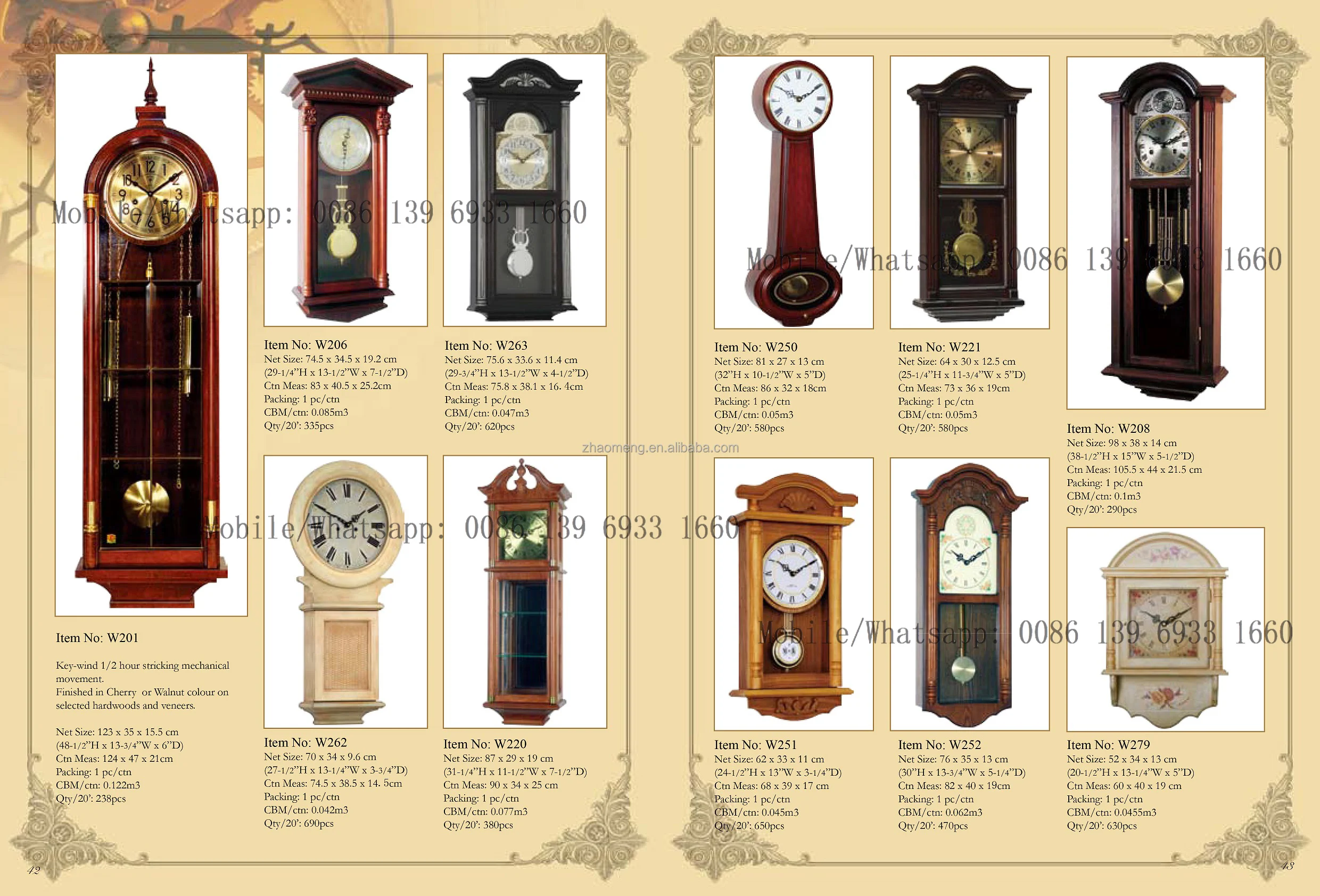 Olden Days Grandfather Floor Clock With Real Wood,4 Chime Options ...