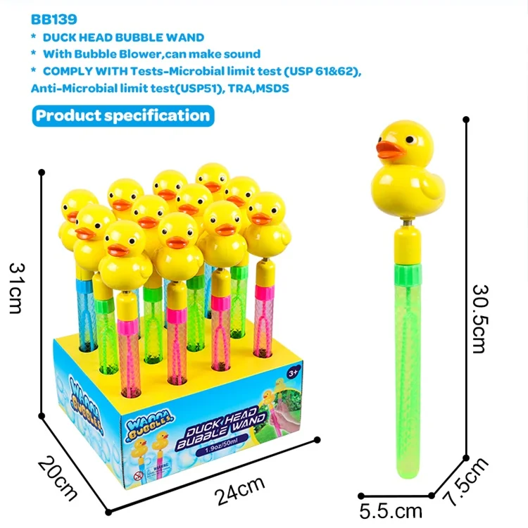 Summer Toys Cartoon Animal Plastic Tube Water Bubbles Stick Duck Bubble ...
