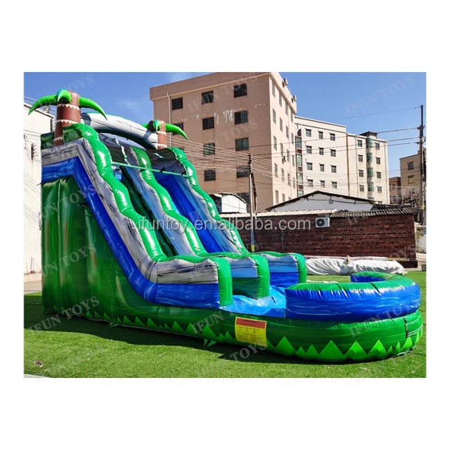 16ft Tall Marble Vinyl Inflatable Rainforest Water Slide