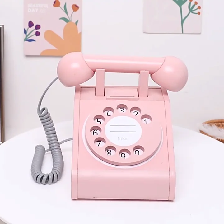 Hot Selling Montessori Phone Kids Pretend Phone Toy Retro Toys Wooden ...