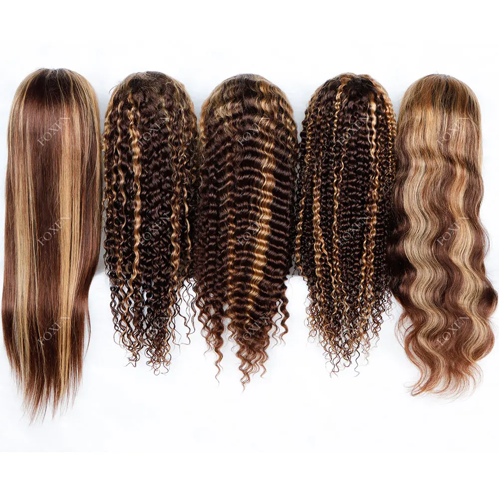 Fuxin Blonde Highlight Hd Transparent Lace Front Wig Cuticle Aligned ...