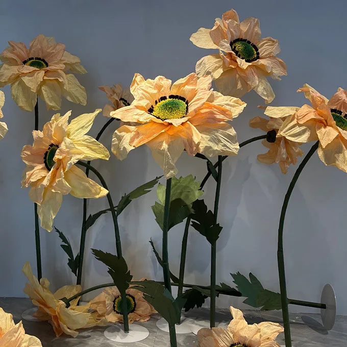 3pcs Set of Opening and Closing Flowers for Indoor Display