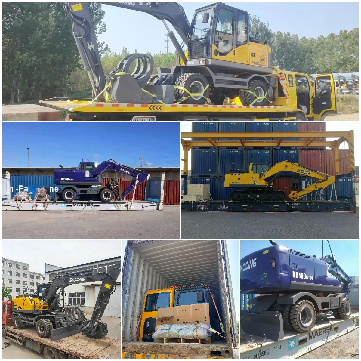 Bd95w-9h Wheel Excavator Digger Wheeled Loader 4*4 Tire Bd95w Wood Log ...