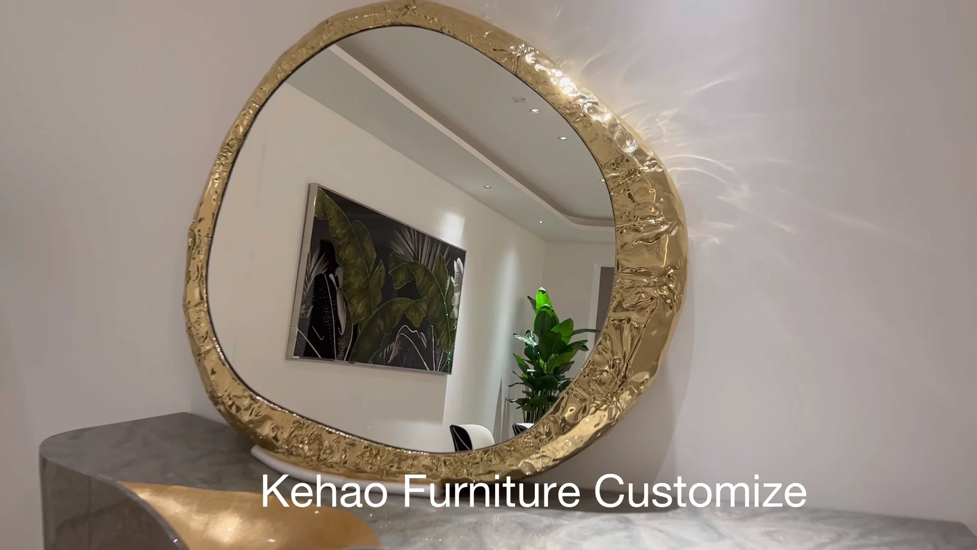 Modern Set Design Composed Of Three Different-size Mirrors With ...