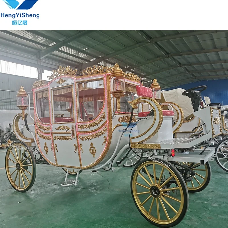 Red Electric Horseless Carriage Wedding Royal Carriage With Air ...