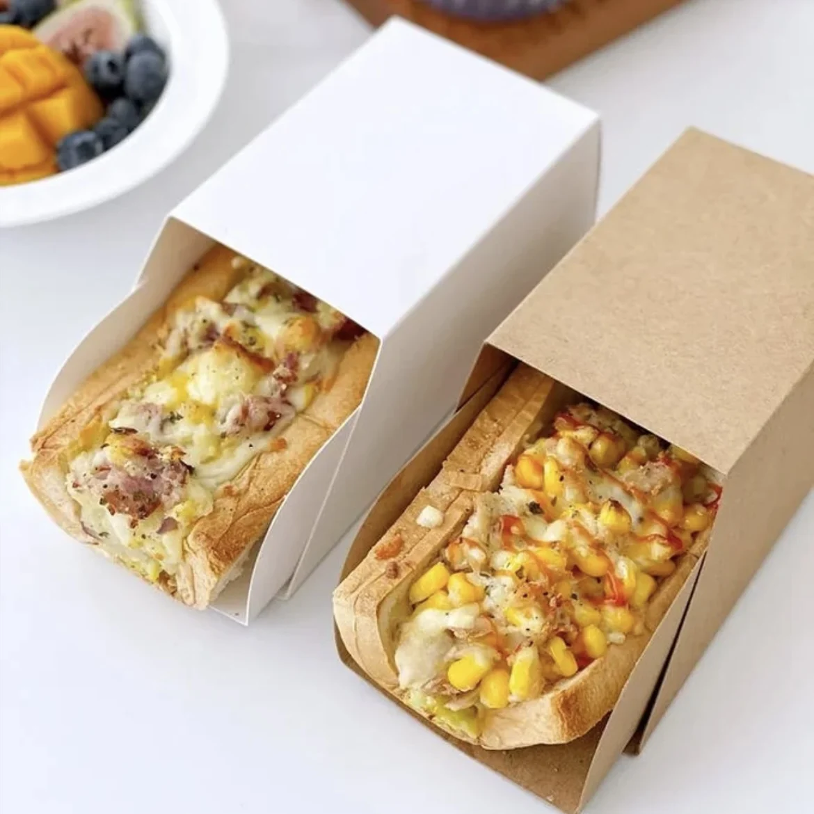 Triangle Cardboard Coated Sandwich Box for Packaging Bakery Take Out ...