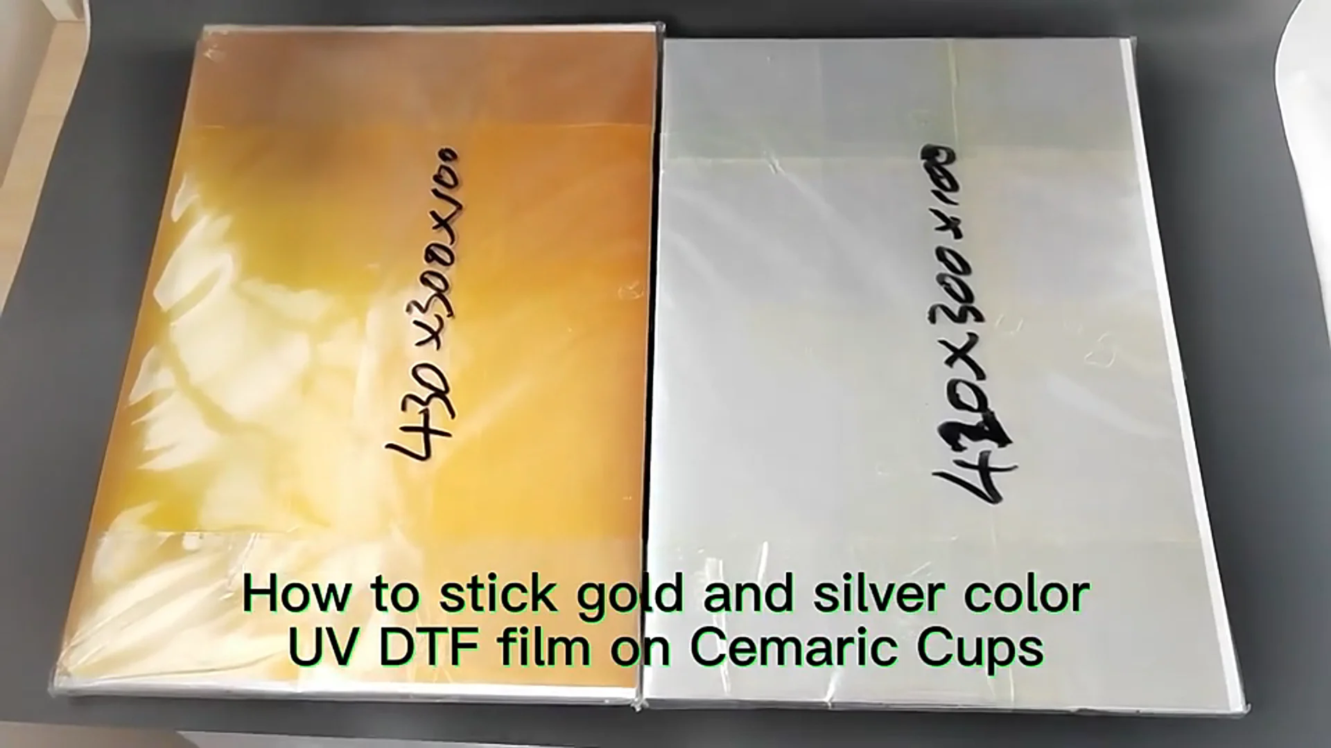 A3 Sheet Uv Dtf Ab Film Gold Silver Heat Transfer Pet Material 30cmx ...