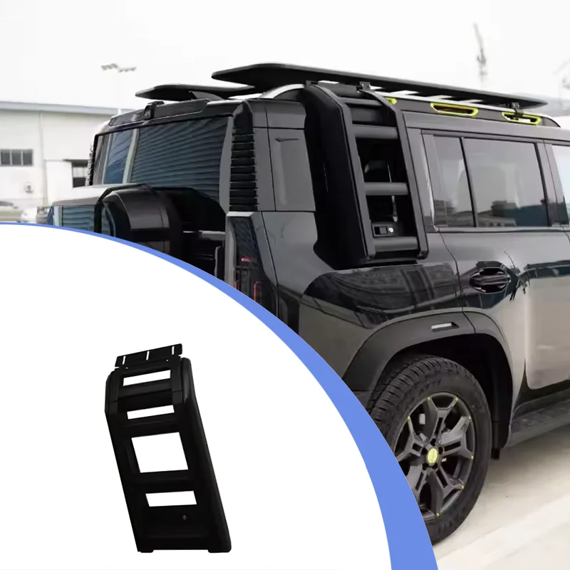 factory sale Off-road Black Step Ladder Aluminum Rear Door Ladder ...