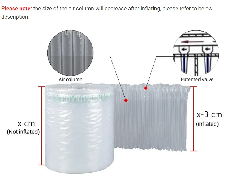 Wholesale Inflatable Plastic Air Column Cushion Bag Air Bubble Filling ...