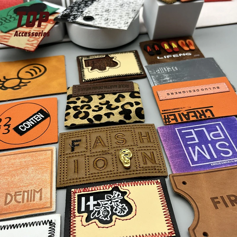 Custom Embossed Brand Leather Patches Labels For Garment Accessories ...