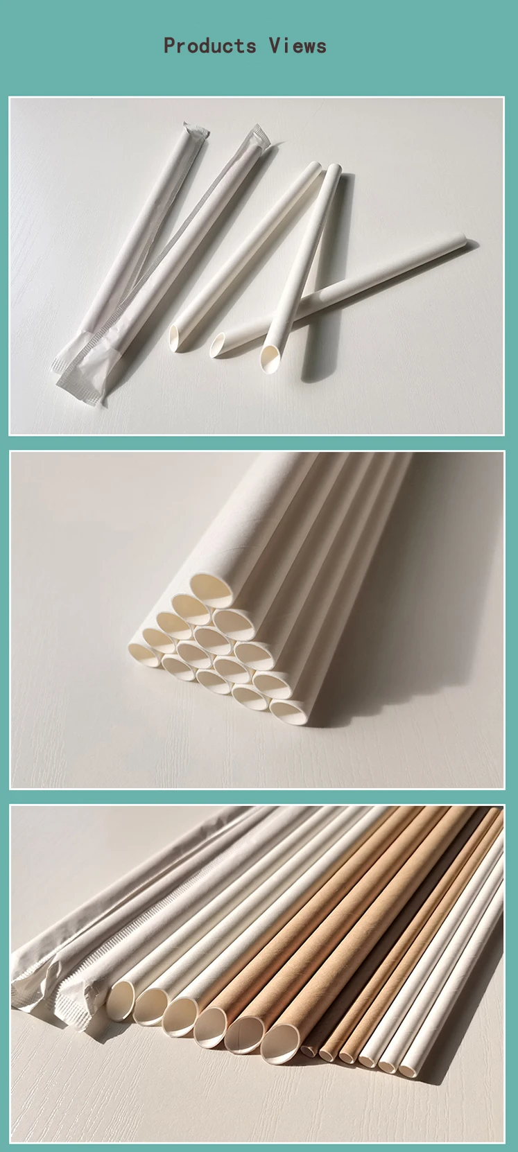 Custom Made Supported Degradable Wood Pulp Wood Disposable Paper Straw ...
