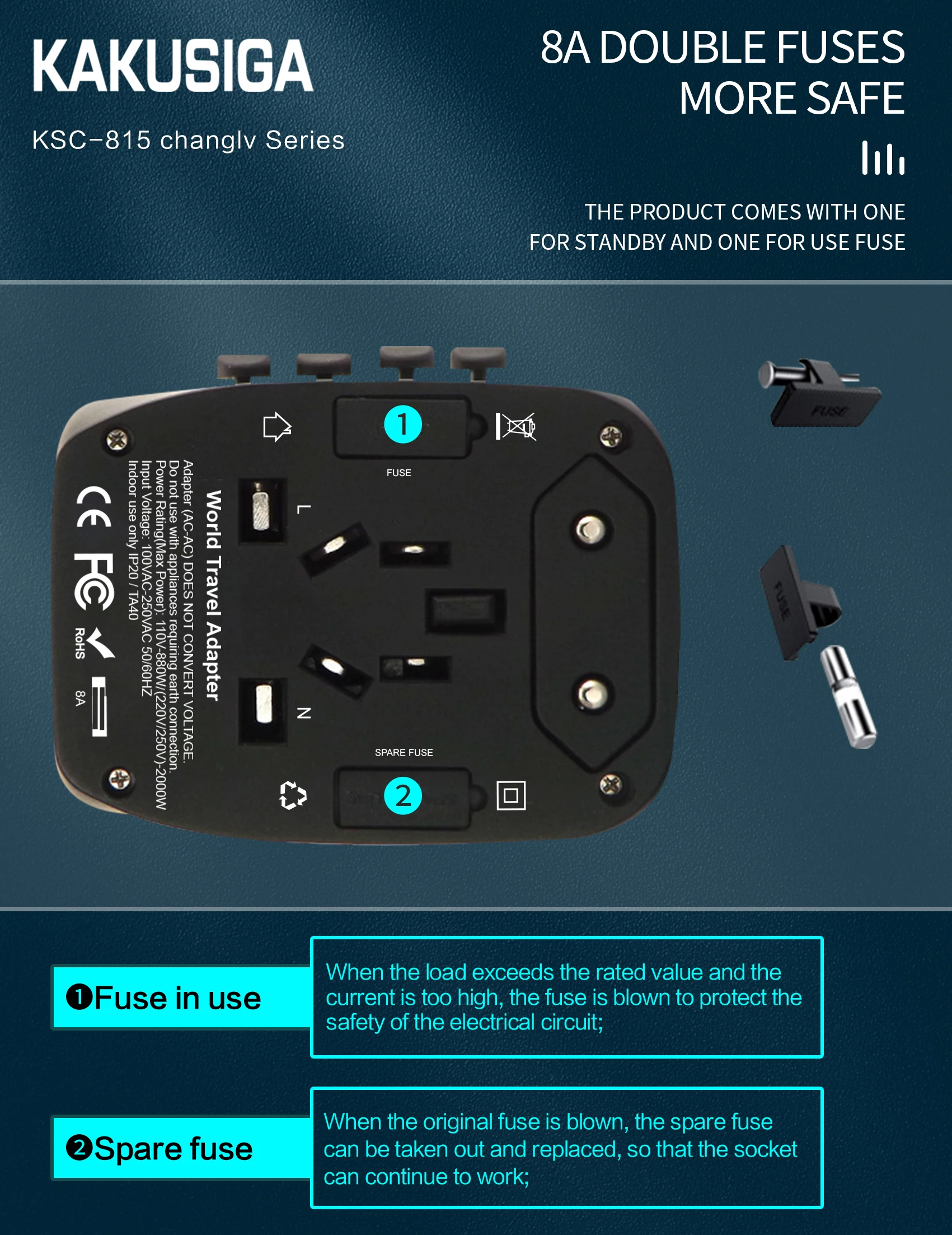 KAKU/KAKUSIGA High-Power Charging Travel Charger - Universal