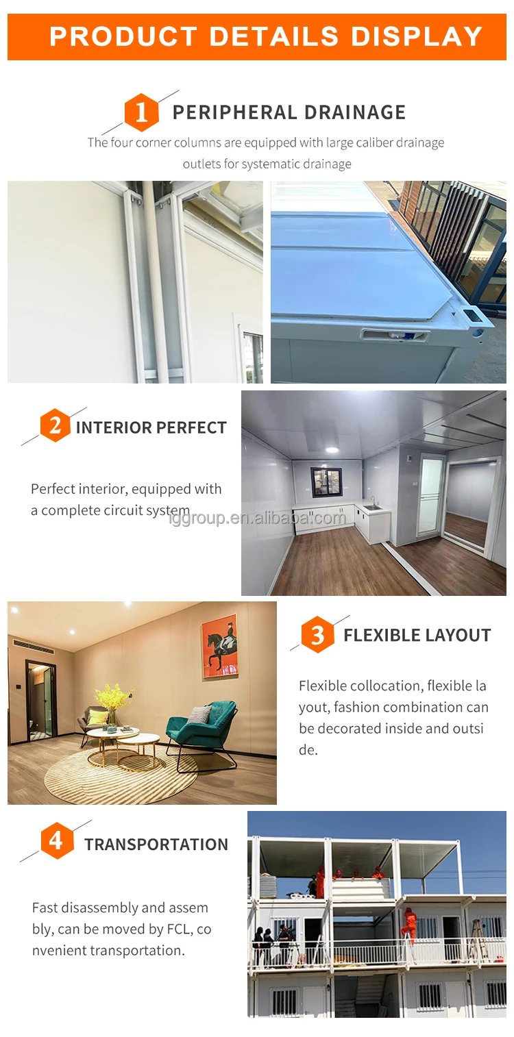 Structure Modular House Wall Prefab House Prefabricated Steel With Big ...