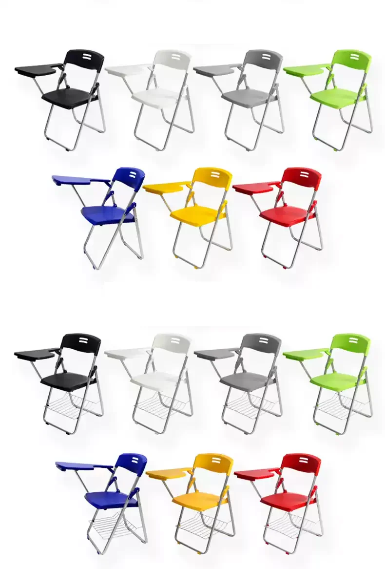 Colorful Folding Plastic Student Study Chair with Writing Pad ...