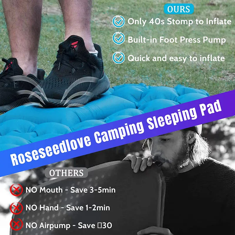 Backpacking Hiking 200*70*10cm Foldable Nylon TPU Air Mattress