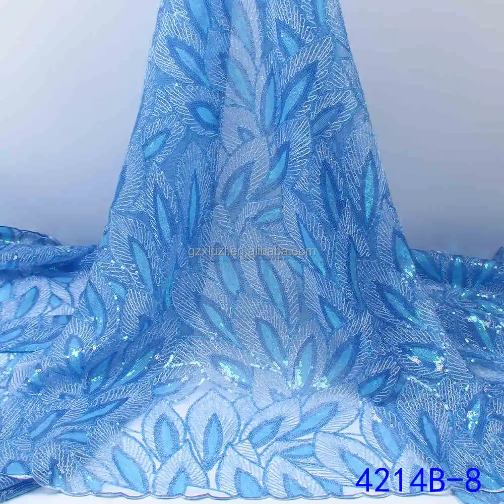 Latest Sequence Lace Fabric French Net Lace With Sequins African ...