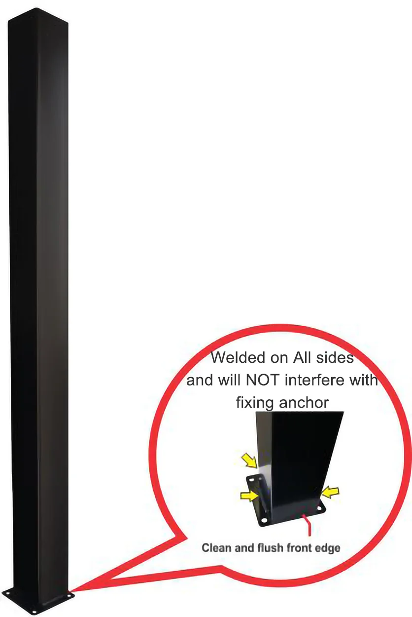 Heavy Duty 2.4M Galvanized Square Steel Fence Posts 100x100 for Gates ...