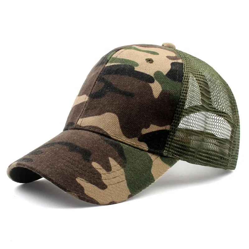 Baseball Cap Custom Embroidery Logo Camouflage 6 Panel Trucker Hat Camo ...
