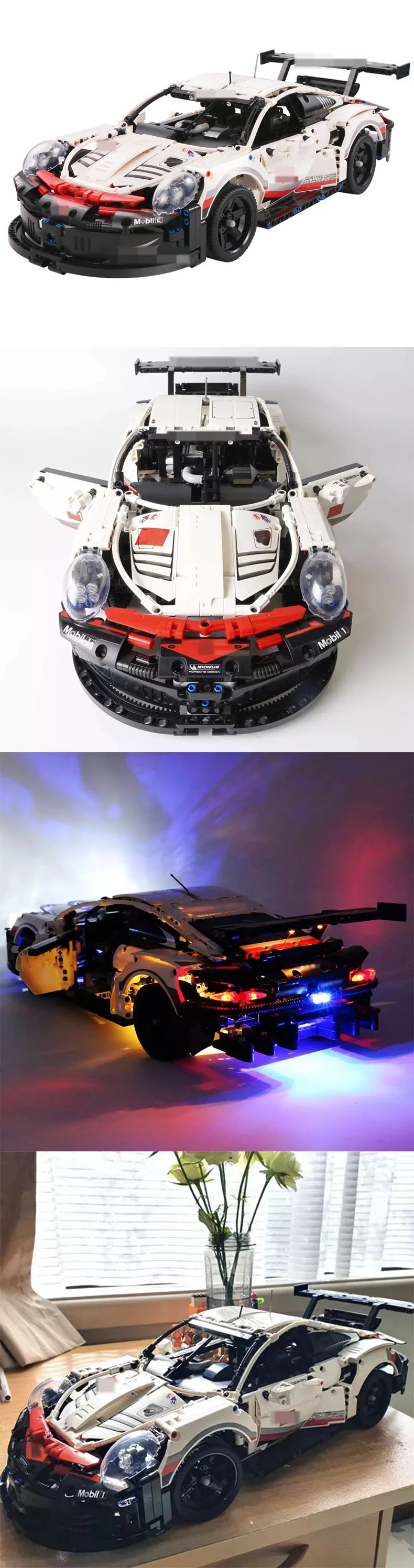 13387 Technical 911 Rsr Racing Sports Car Model 1580pcs Compatible ...