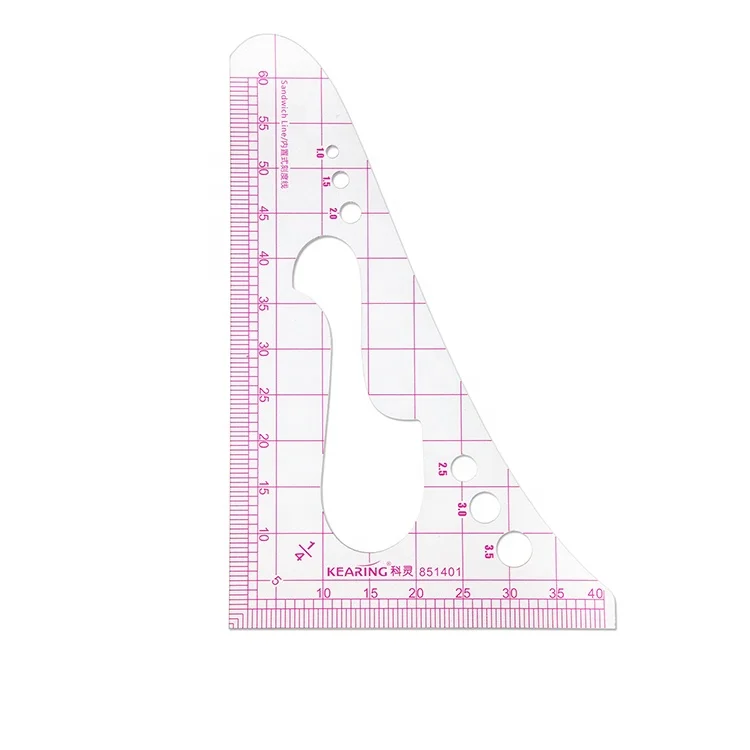 Kearing Transparent Flexible PlasticTriangle Scale Ruler 1:4 with Micro ...