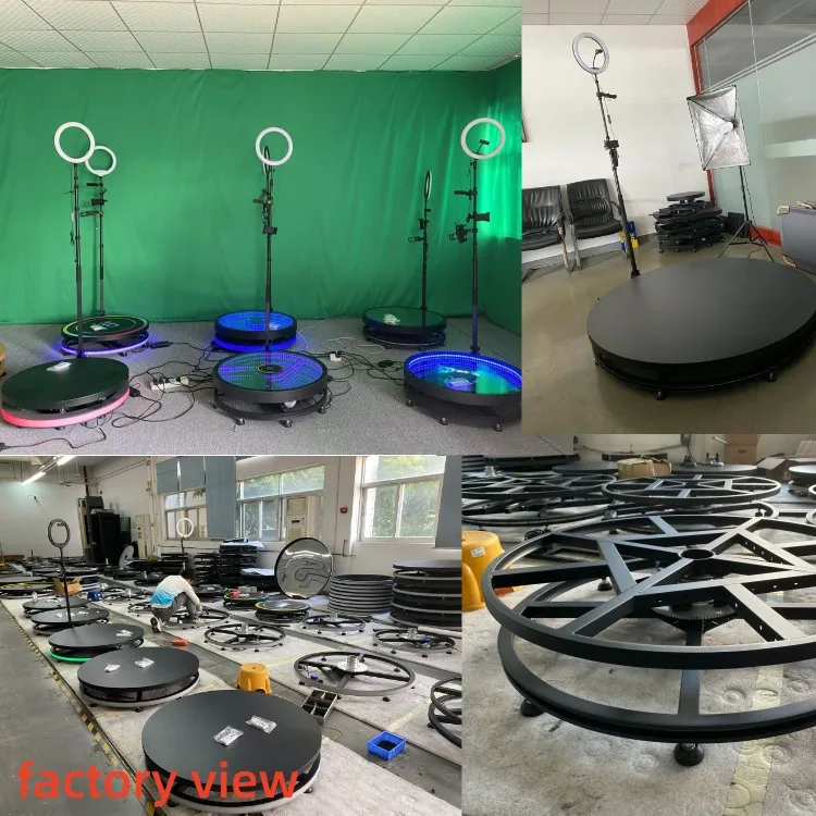 Photo Booth 360 100cm Platform With Ring Lighting 360 Degree Rotating ...