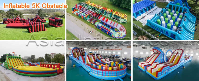 300m Long Obstacle Races extreme Rush Large Bouncy Obstacle Course ...