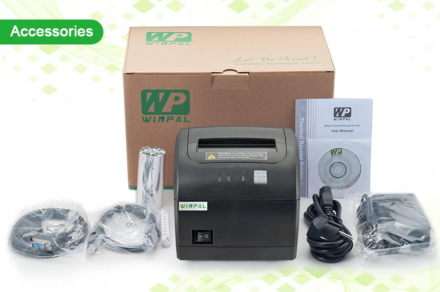 Winpal Wp-a2 Esc/pos Receipt Printer Desktop 80mm Bill Thermal Receipt ...