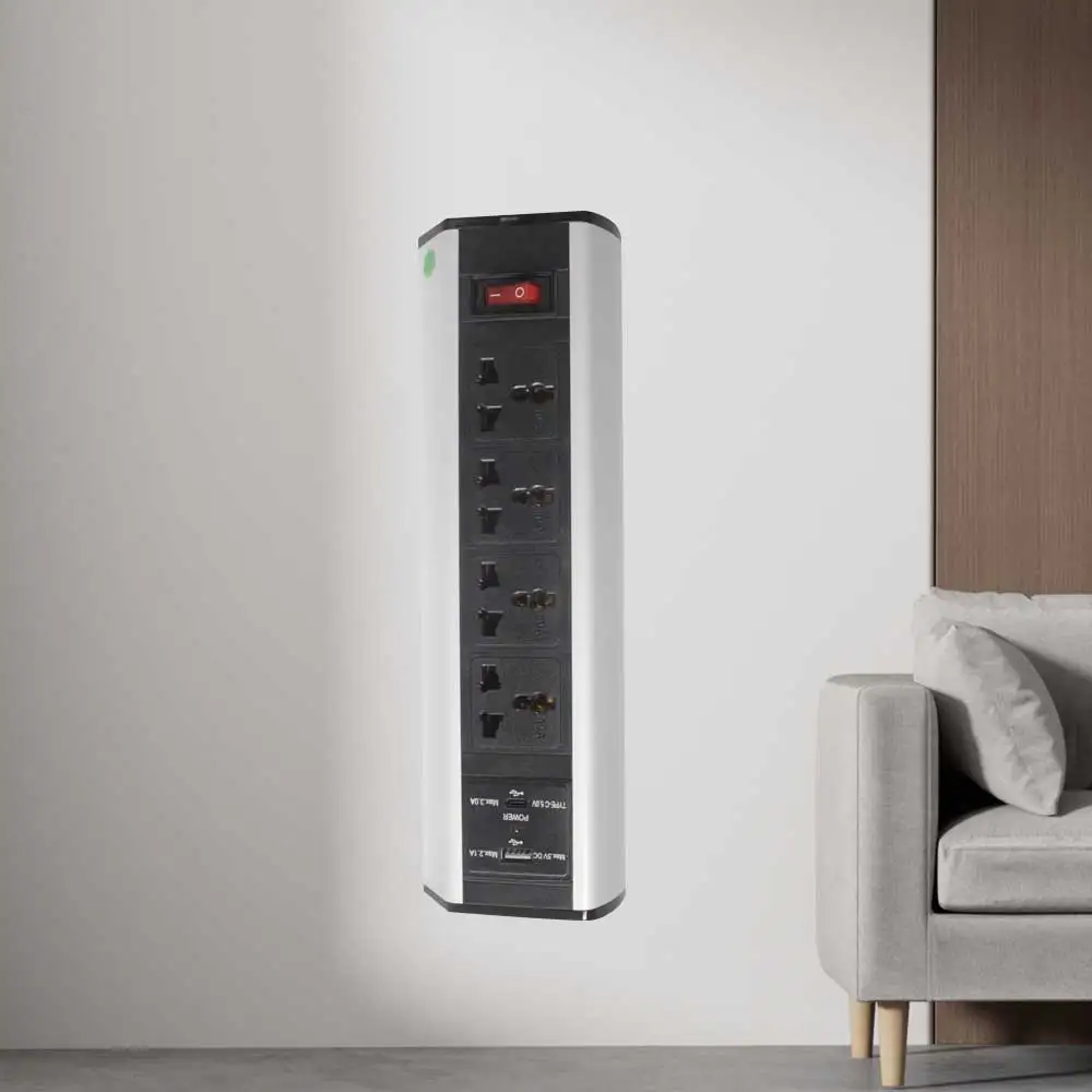 Oswell Desktop Mountable Pdu 4 X Universal Sockets 1*usb Type-a & 1*usb ...